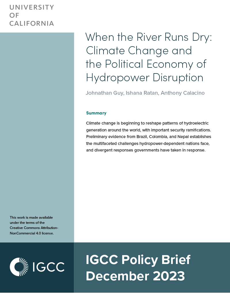Climate Change and the Political Economy of Hydropower Disruption - IGCC